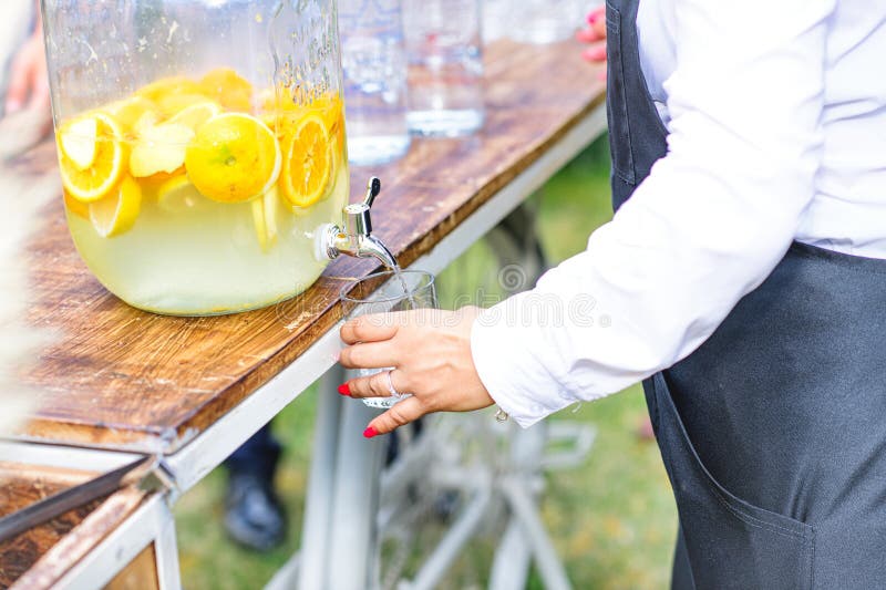 Filling of Fruit Flavored Water Stock Image - Image of drink, water ...