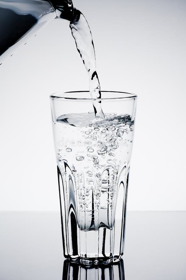 Filling a Glass with Pure Water with Bubbles Stock Image - Image of ...