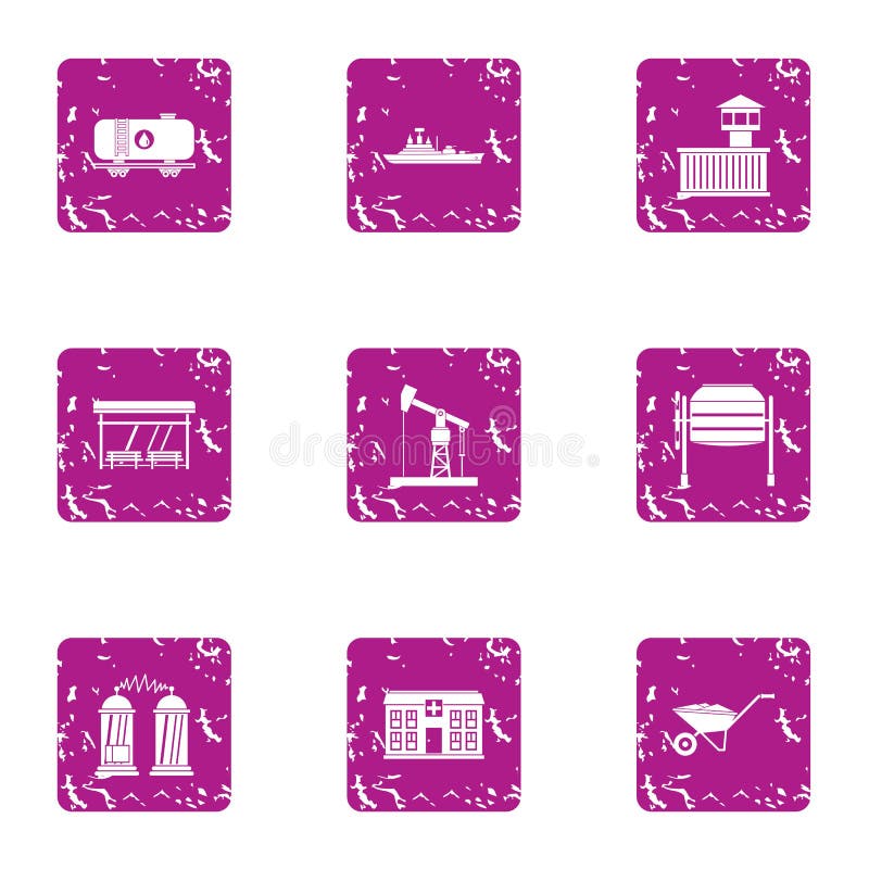 Filling Icons Set, Grunge Style Stock Vector - Illustration of icons ...