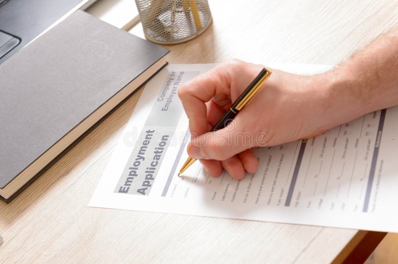 Filling Inblank Employment Application Form Stock Image - Image of ...
