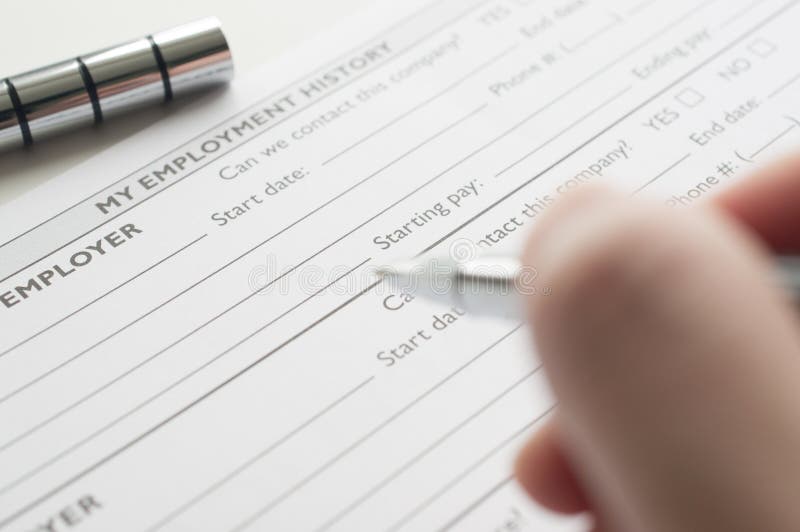 Filling Information about My Employment History Stock Image - Image of ...