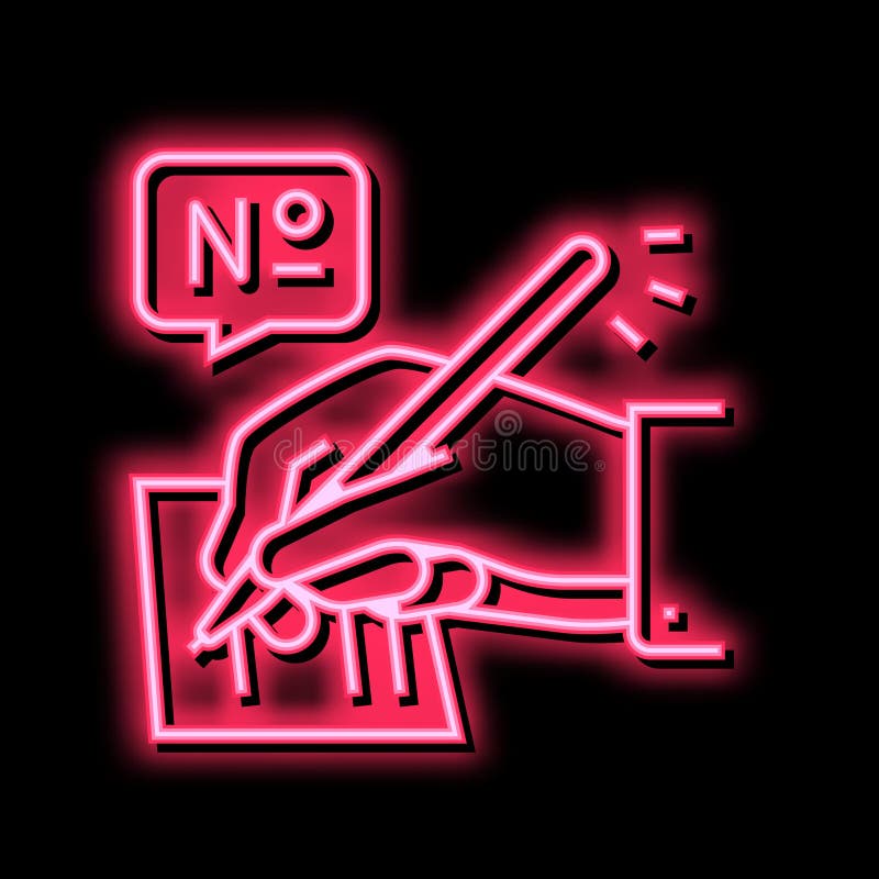 Filling Lotto Card Neon Glow Icon Illustration Stock Vector ...