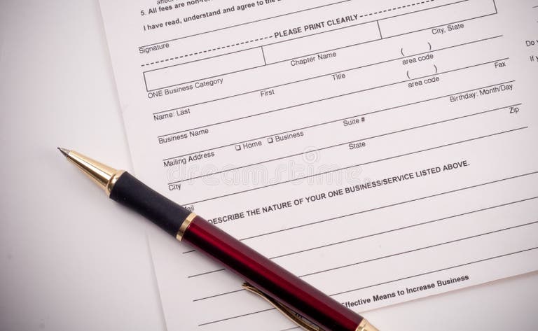 Filling Out Business Information Stock Image - Image of file, data ...