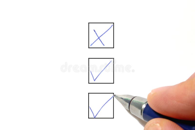 Filling out a check box stock photo. Image of opinion - 1635968