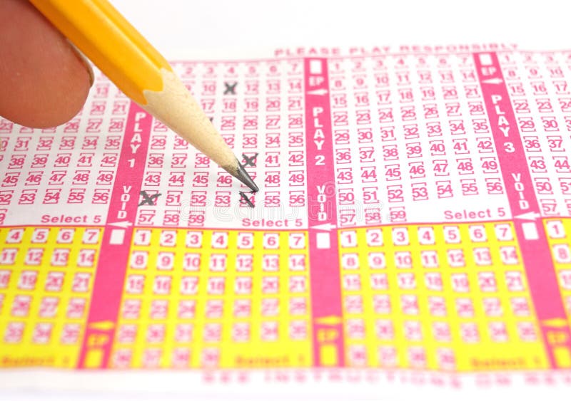 Filling Out A Lottery Ticket Stock Photo - Image of lottery, close ...