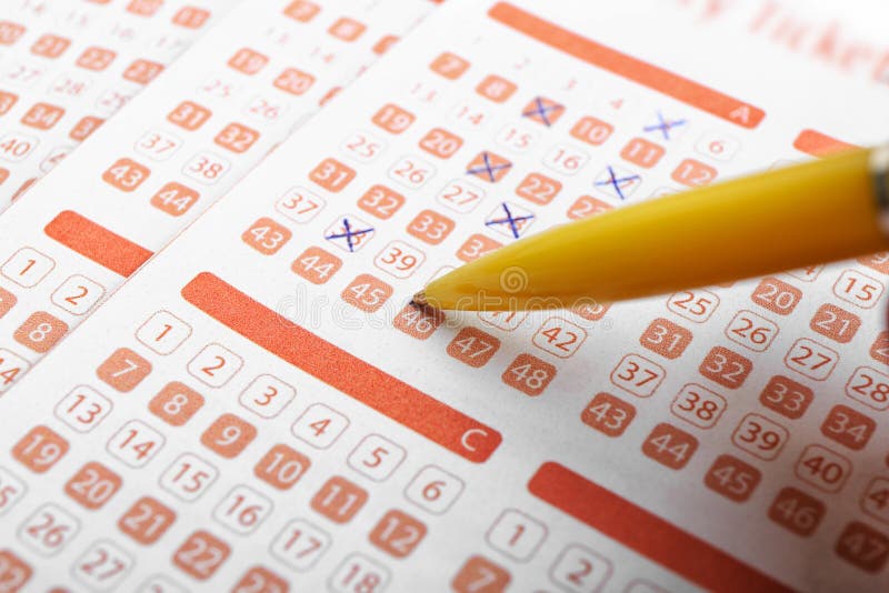 Filling Out Lottery Ticket with Pen, Closeup Stock Image - Image of ...