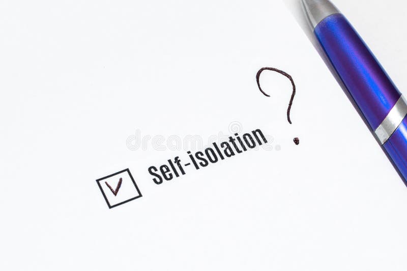 Filling Out a Medical Checklist with a Question about Self-isolation ...