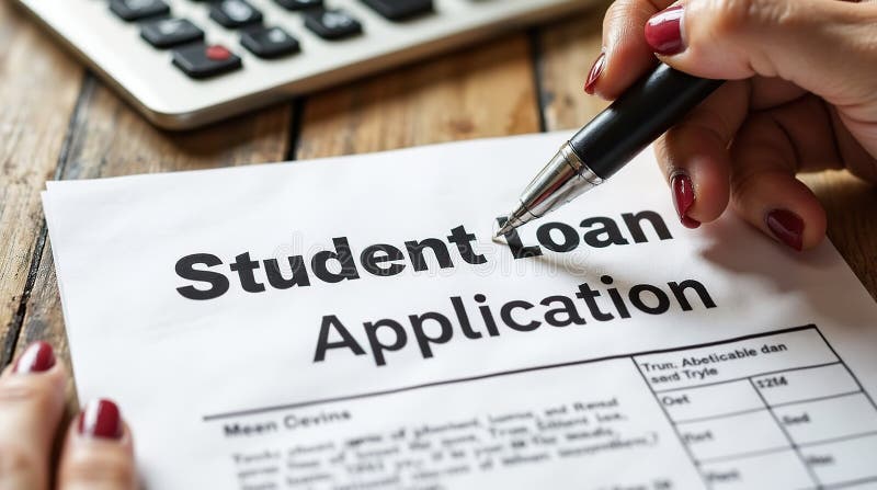 Filling Out a Student Loan Application Form with a Pen Stock ...