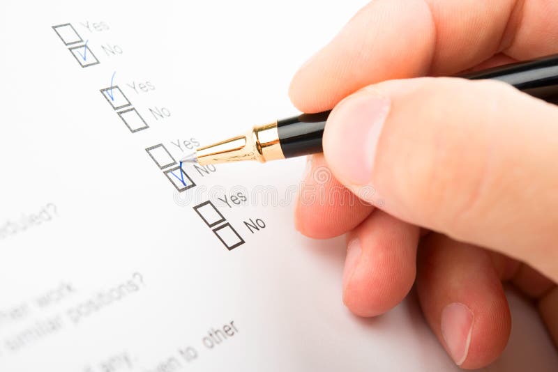 Filling Questionnaire stock image. Image of page, choosing - 25890825