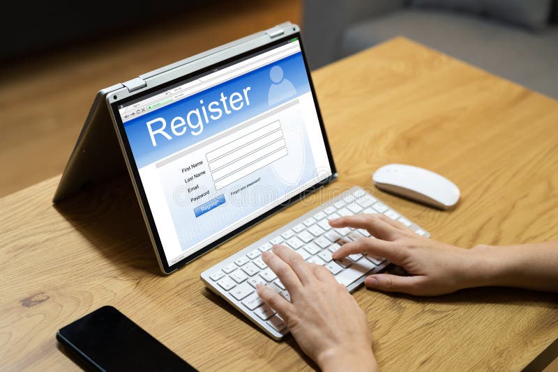 Filling Registration Web Form Stock Photo - Image of convertible ...