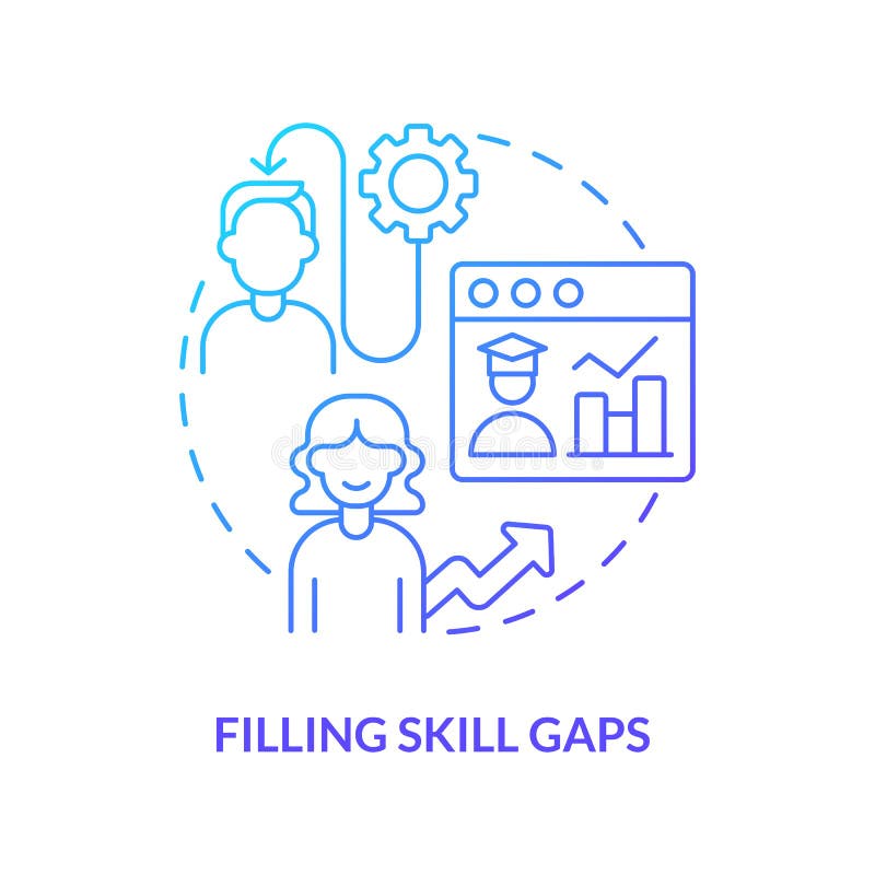 Filling Skill Gaps Blue Gradient Concept Icon Stock Vector ... Filling Skill Gaps Blue Gradient Concept Icon Stock Vector ...