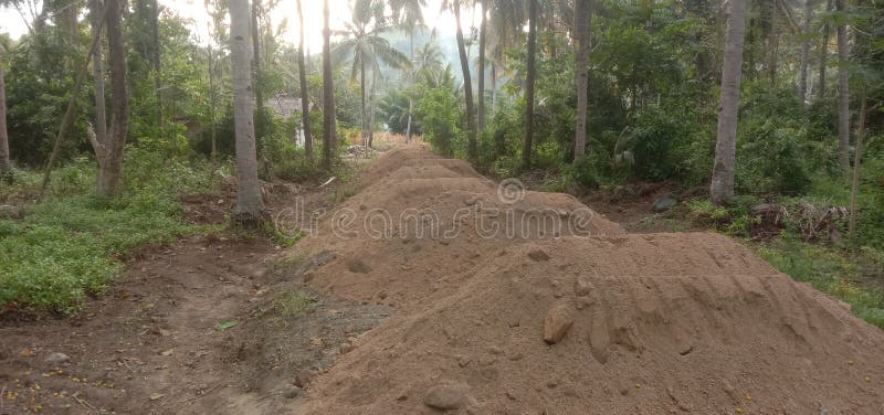 Filling with Soil Material for Road Construction Stock Image - Image of ...
