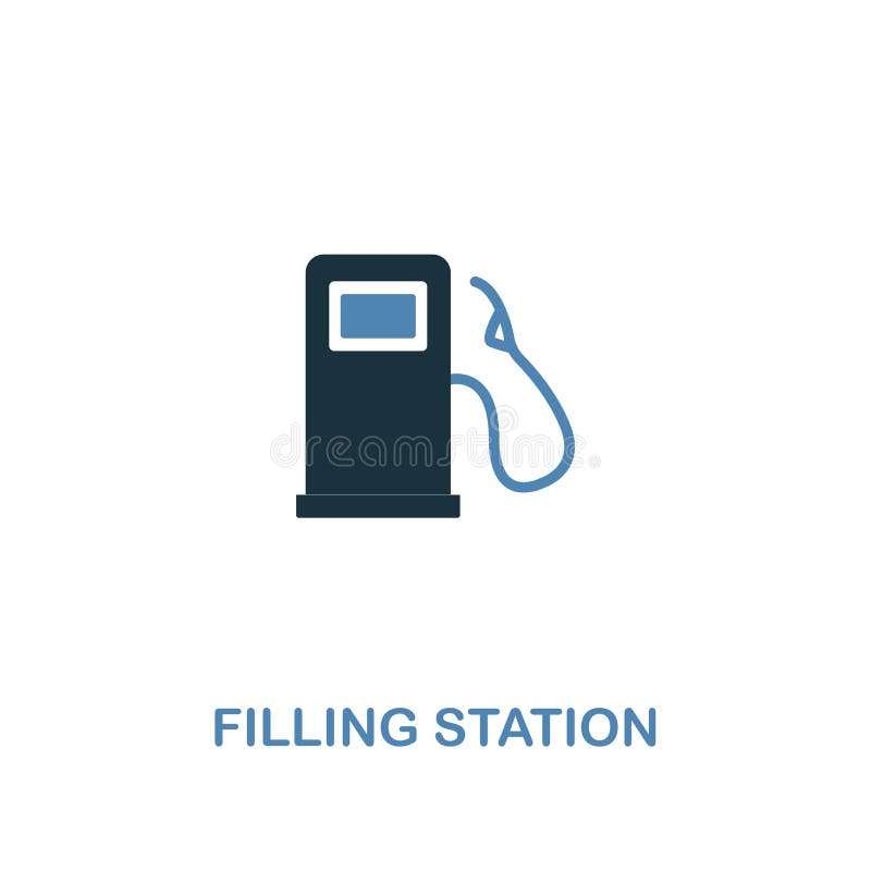 Filling Station Icon in Two Colors. Creative Design from City Elements ...