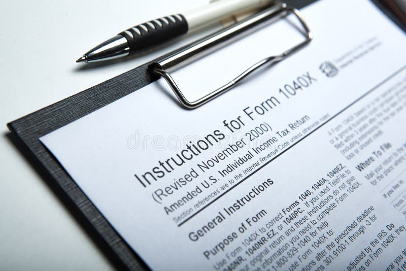 Filling Tax Return on Desktop Stock Image - Image of refund, duty: 59140343