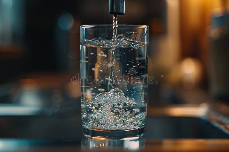 Filling Up a Glass with Refreshing and Clean Drinking Water from the ...