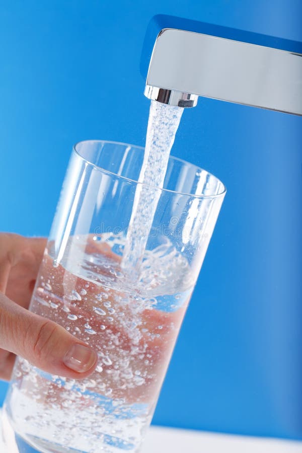 Glass Filled with Drinking Water from Tap. Stock Photo - Image of ...