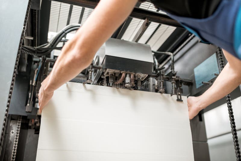 Filling Up a Paper into the Printing Machine Stock Photo - Image of ...