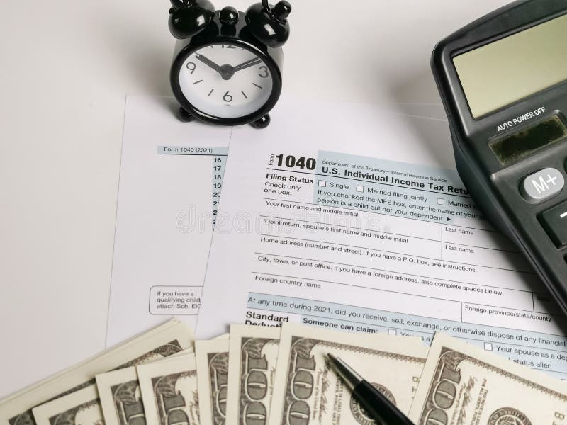 Filling Up Tax Form. 1040 Tax Form Preparation Editorial Stock Photo ...