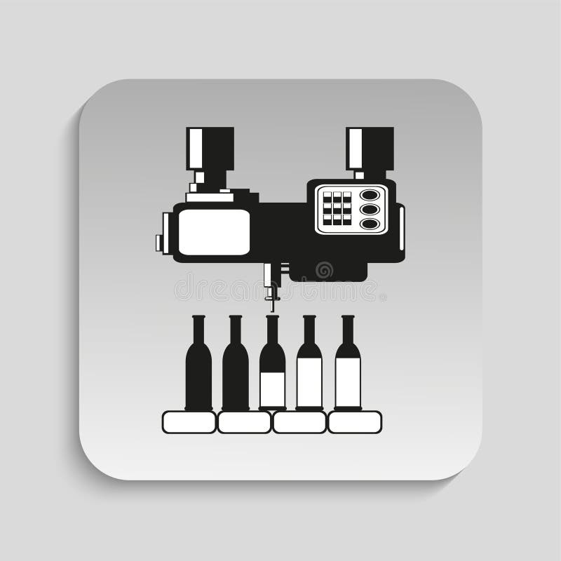 Filling Work on the Assembly Line. Vector Icon. Stock Vector ...