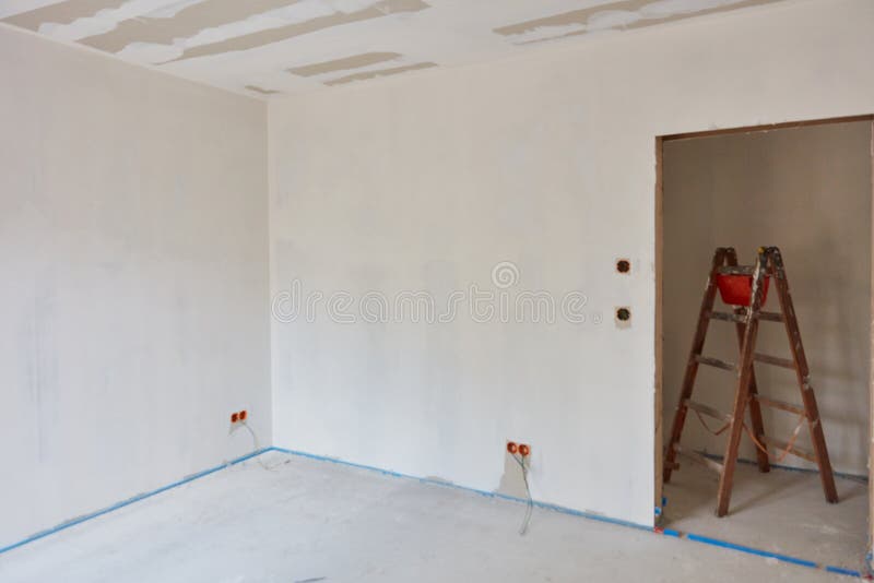 Filling Work and Interior Plastering Do in the Room when Building a ...