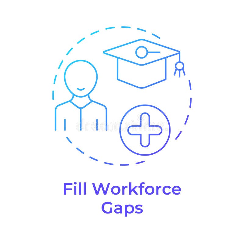 Filling Workforce Gaps Blue Gradient Concept Icon Stock Illustration ...