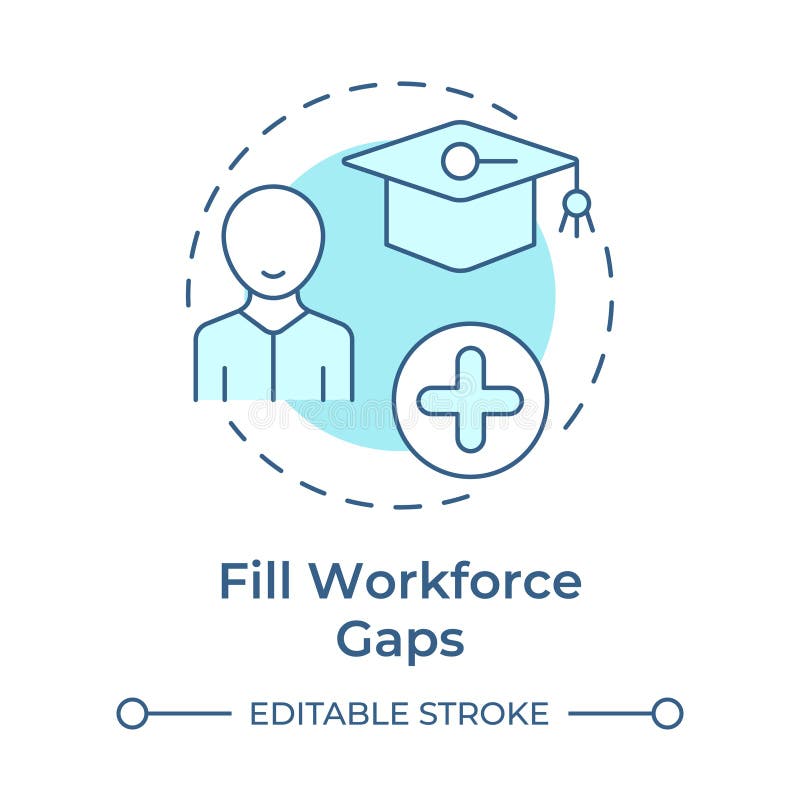 Filling Workforce Gaps Soft Blue Concept Icon Stock Illustration ...