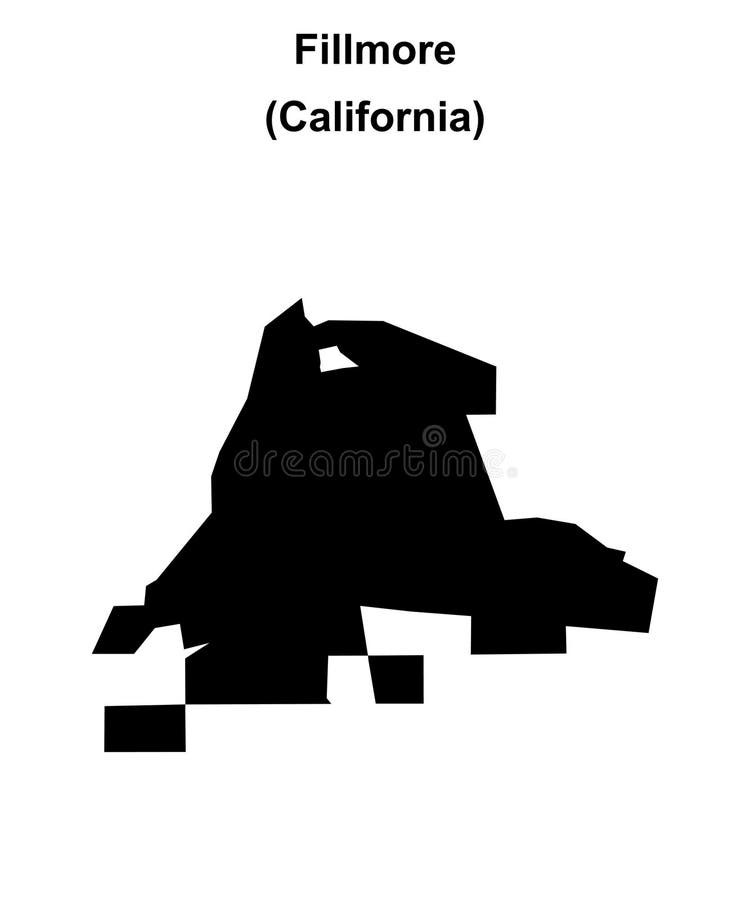 Fillmore outline map stock vector. Illustration of boundary - 356993527