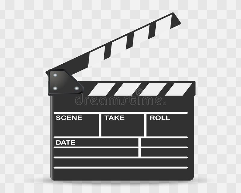 Film Board Clapper with Shadow on a Transparent Background Stock Vector ...