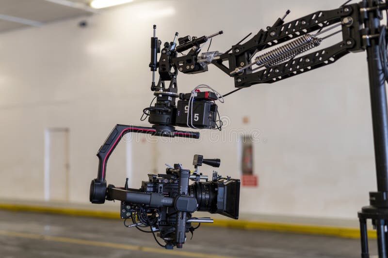 A Film Camera on a Camera Crane Stock Image - Image of professional ...