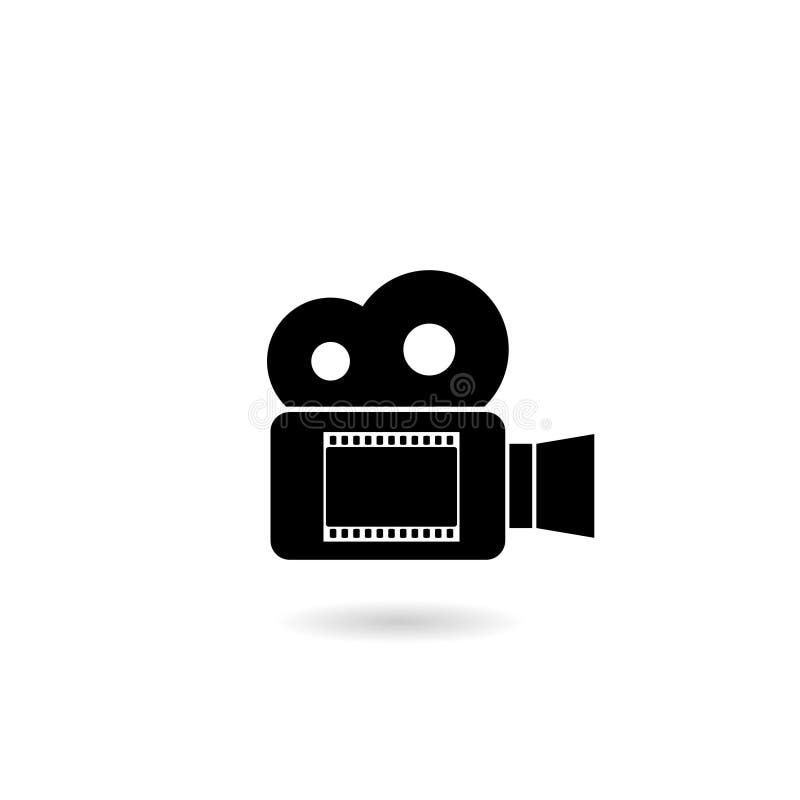 Film Camera Icon with Shadow Stock Vector - Illustration of photograph ...
