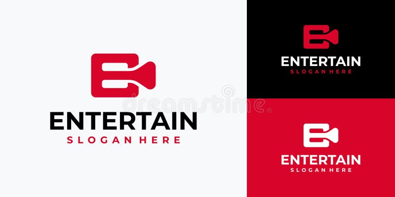 Film Camera Letter E Shape Vector Logo Design Stock Vector ...