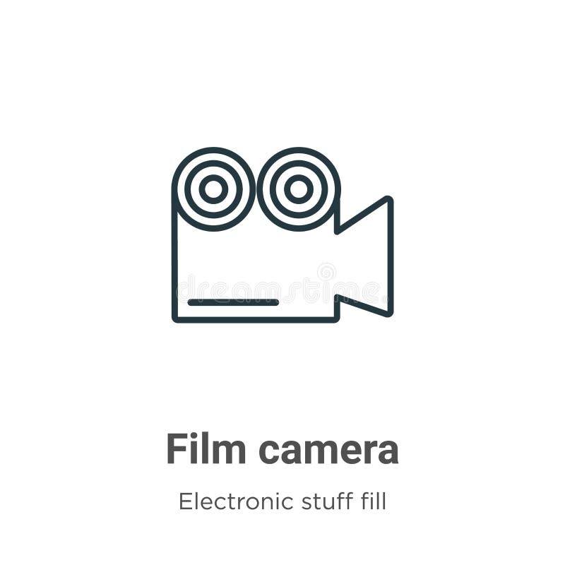 Film Camera Outline Vector Icon. Thin Line Black Film Camera Icon, Flat ...