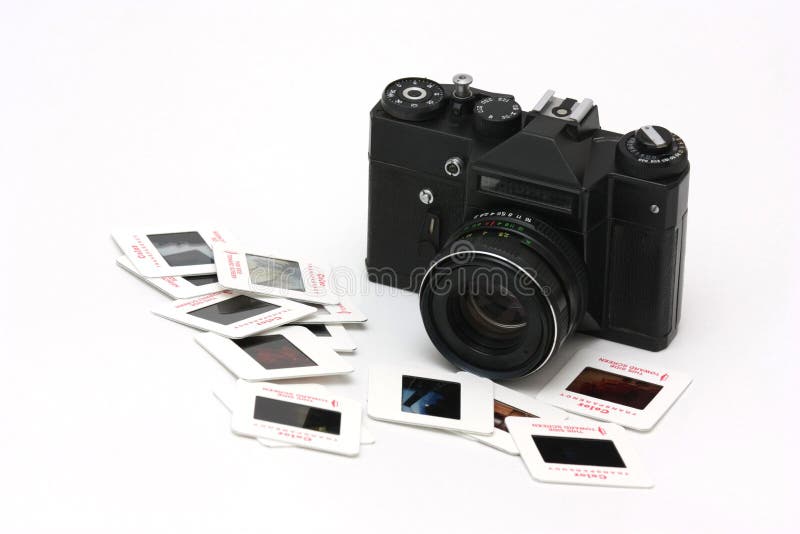 Film camera and slides stock photo. Image of slides, isolated - 22359940