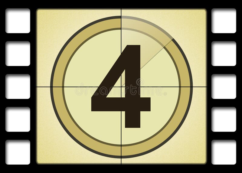 Film countdown at number 4 stock vector. Illustration of theater - 4300999