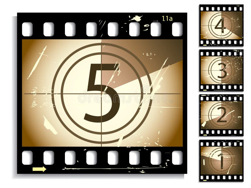 Film countdown at number 4 stock vector. Illustration of oscars - 4300999