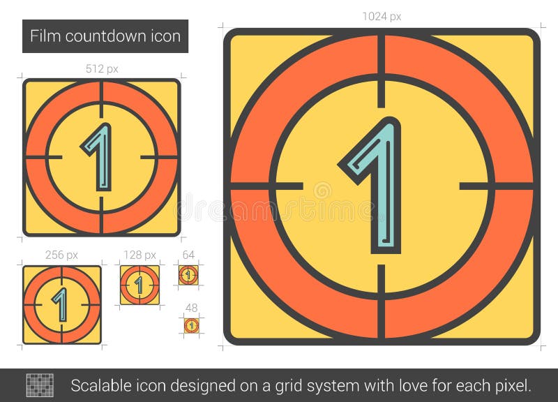 Film countdown line icon. stock vector. Illustration of counting - 95106149
