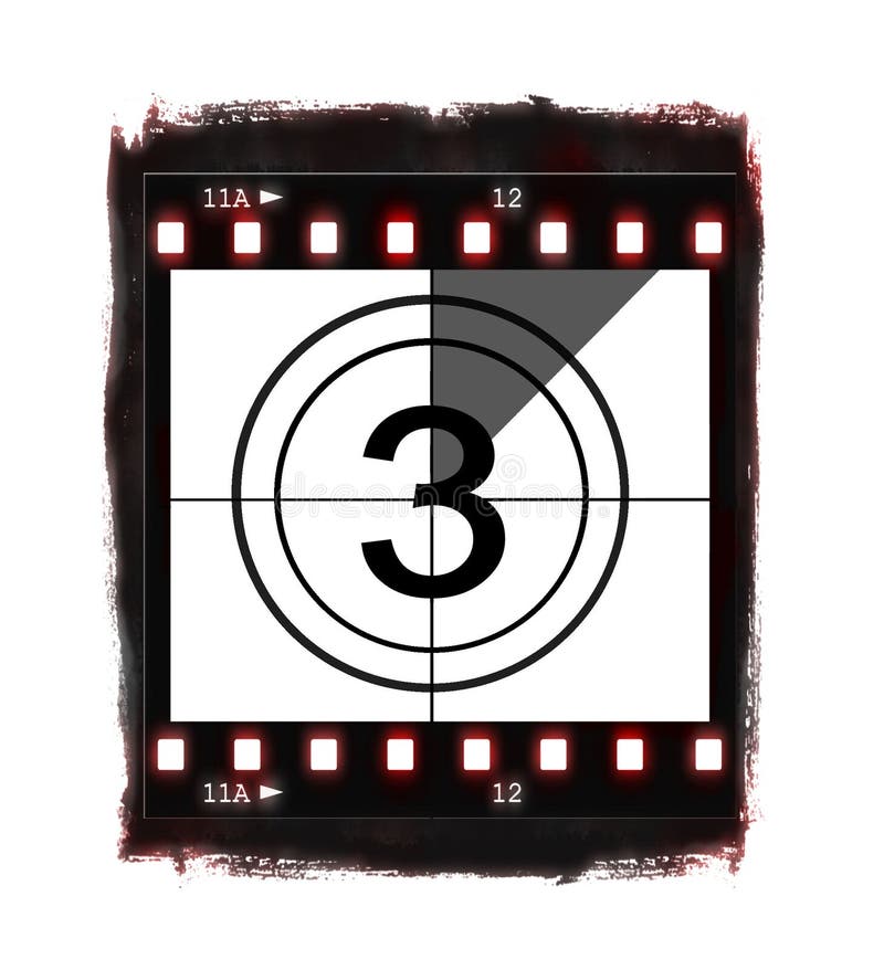 Pink Film Countdown - at 3 stock vector. Illustration of screenplay ...
