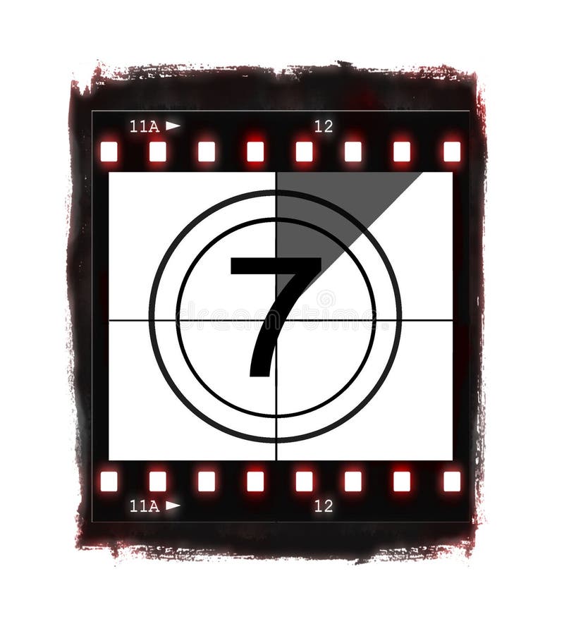 Film countdown at number 7 stock vector. Illustration of theater - 4301014