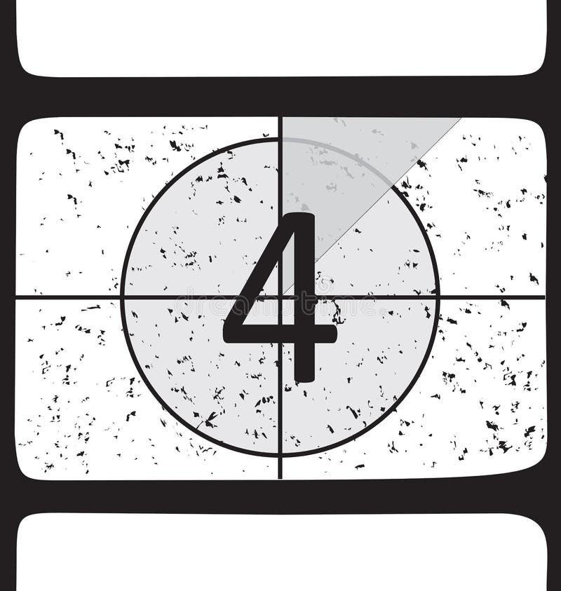 Film countdown at number 4 stock vector. Illustration of theater - 4300999