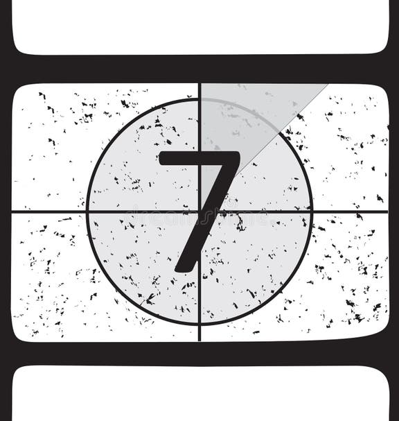 Film countdown at number 7 stock vector. Illustration of theater - 4301014
