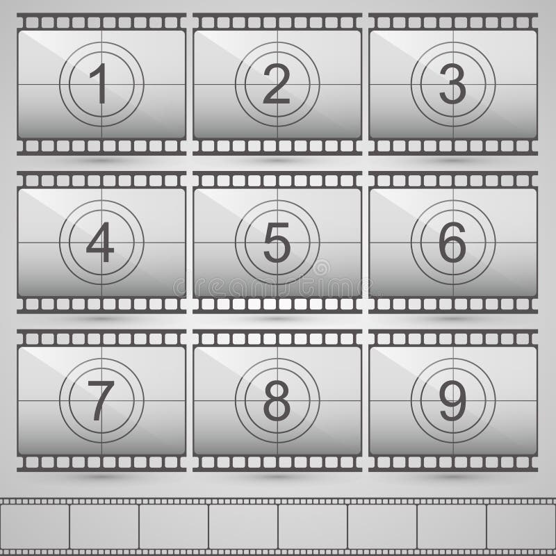 Film countdown numbers stock vector. Illustration of black - 49657373