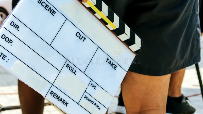 Film crew production set stock image. Image of photographic - 256702963