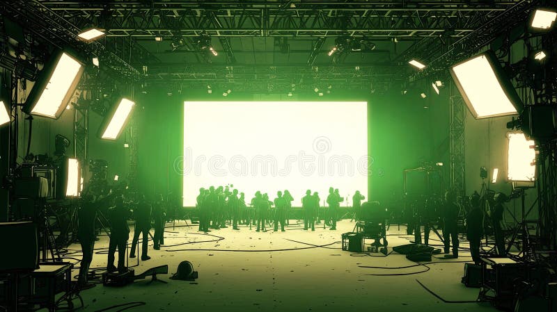 Film Crew Working in a Professional Studio Environment during a ...