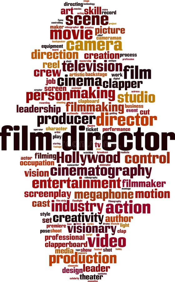 Film director word cloud stock vector. Illustration of visionary ...