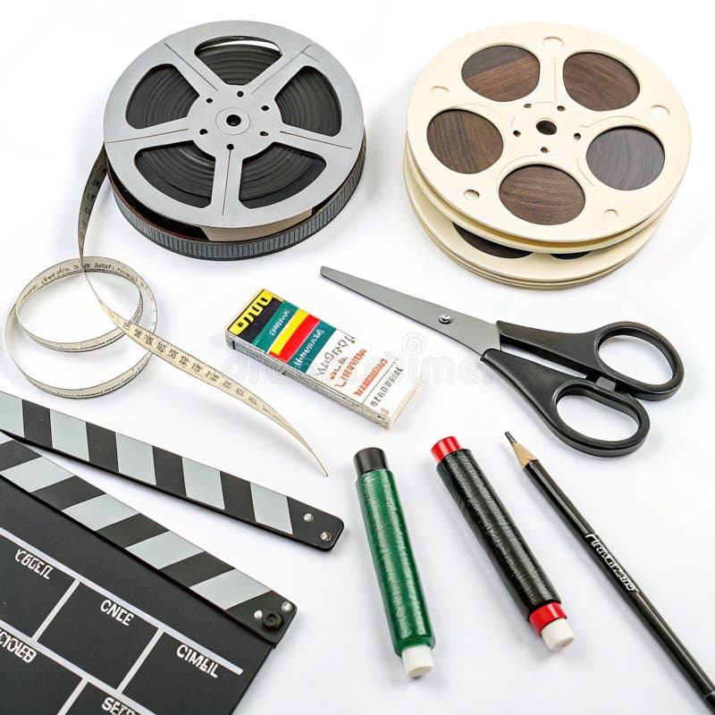 Film Editing Equipment Isolated on Transparent Background Stock ...