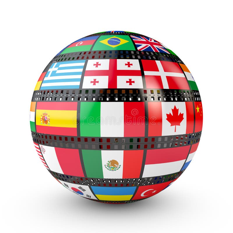 Ball with flags stock illustration. Illustration of business - 35759999