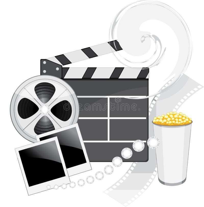 Film objects and cameraman stock illustration. Illustration of ...