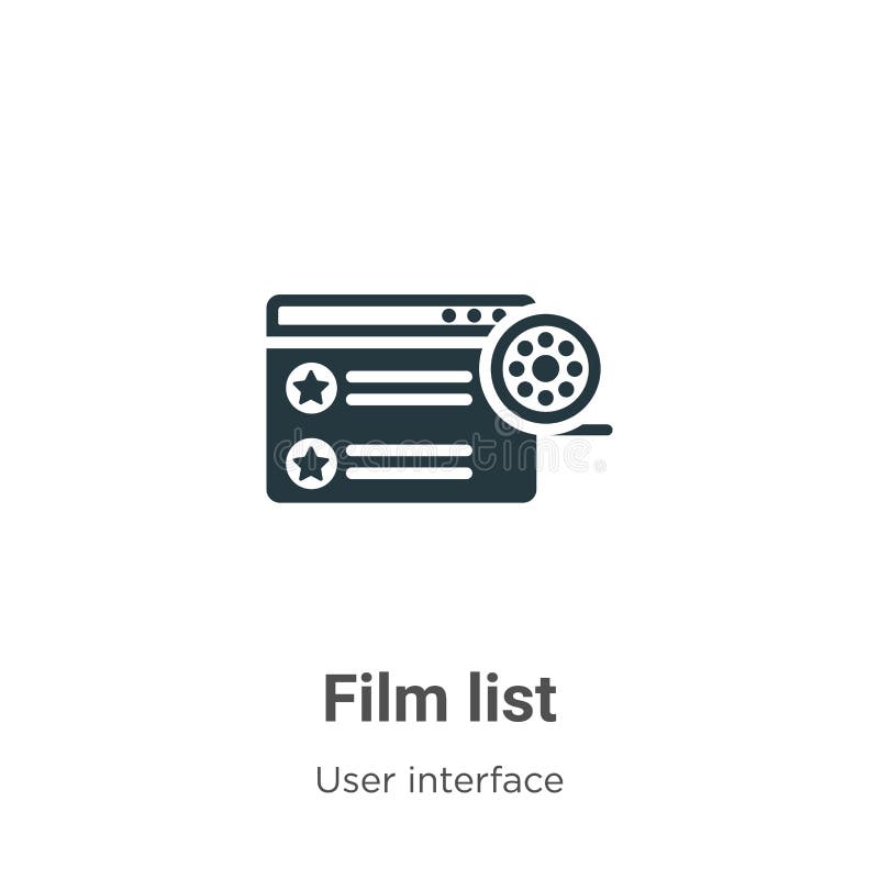 Film List Vector Icon on White Background. Flat Vector Film List Icon ...