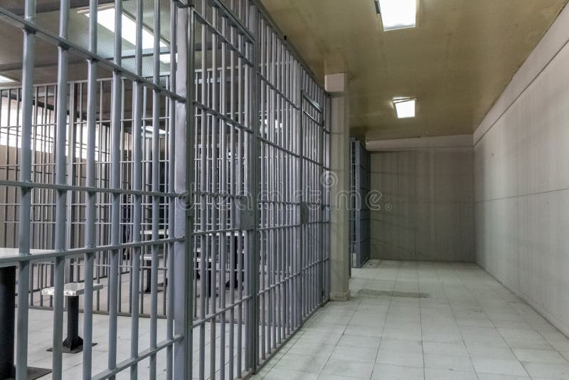 Film Location: Prison Hall with Gray Tones Stock Photo - Image of ...
