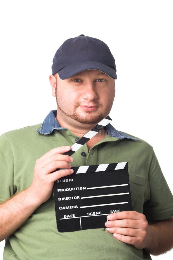 Film maker with film slate stock image. Image of blackboard - 5761437